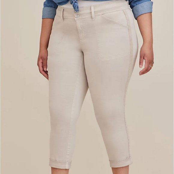 torrid | Pants & Jumpsuits | Torrid Pants 2 Or 26 Tan Aviator Cropped ...